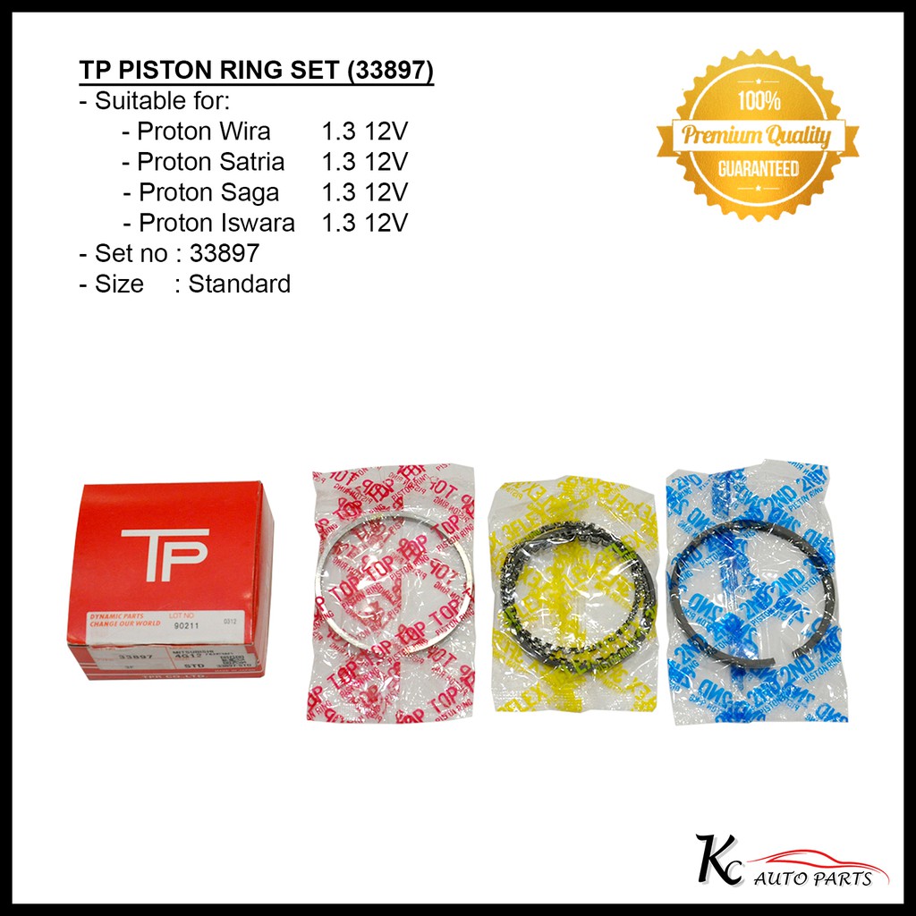 TP Piston Ring Set for Proton Saga /Iswara /Wira /Satria 1.3 / 1.5 12V ...