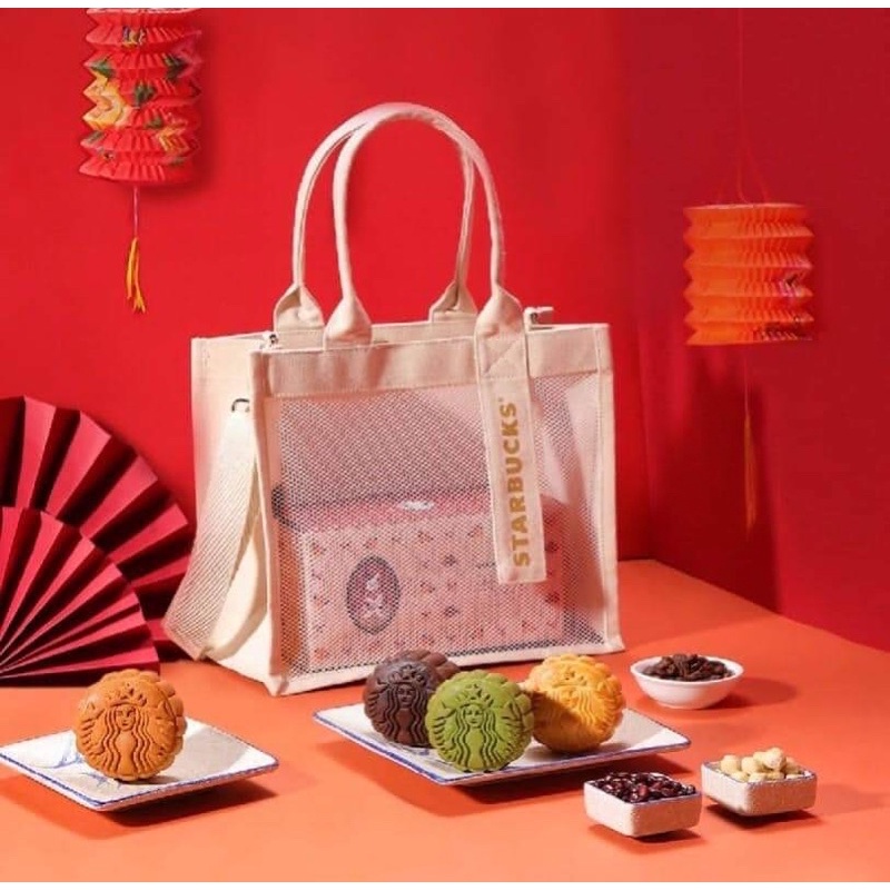 Starbucks Moon Cake 2022 mooncake Mid Autumn tote bag gift limited ...