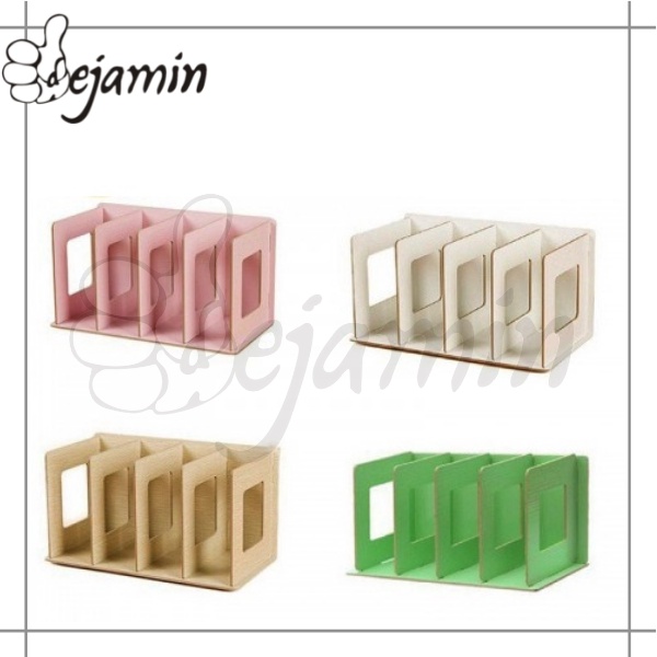 DJ Creative DIY Wooden Desk Organizer Office Desktop CD Holder File ...