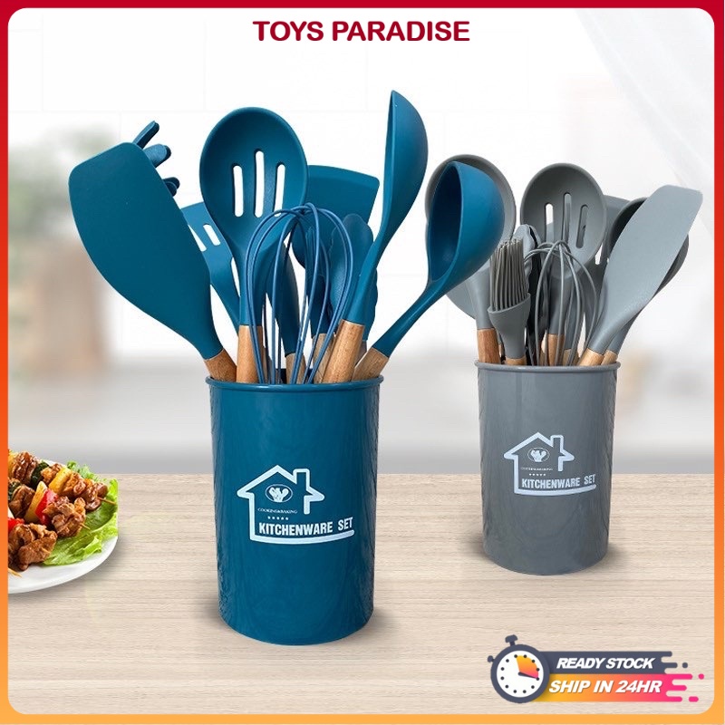 [MALAYSIA STOCK] 12pcs Cooking Utensil Set Kitchen Cookware Tools ...