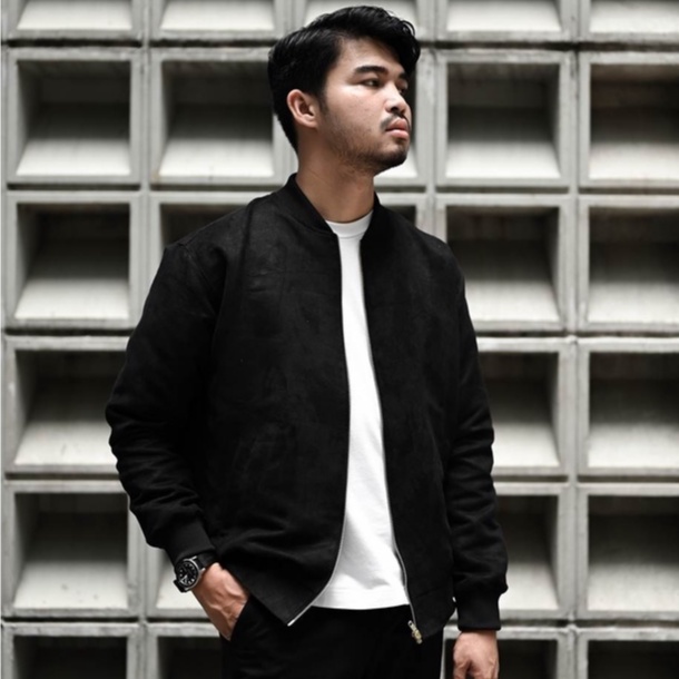 HITAM Wnb Indonesia Sal Black Suede Bomber Jacket | Black Bomber Jacket ...