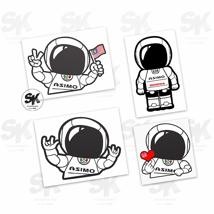 Sticker Kereta UV Printed ASIMO | Shopee Malaysia