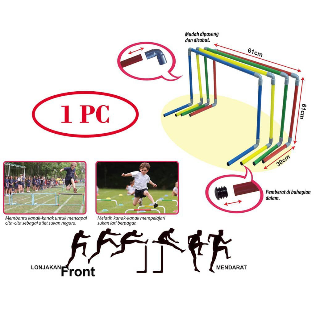 1 PC 50M Junior Hurdles Fitness Agility Training Hurdle Sport | Shopee ...