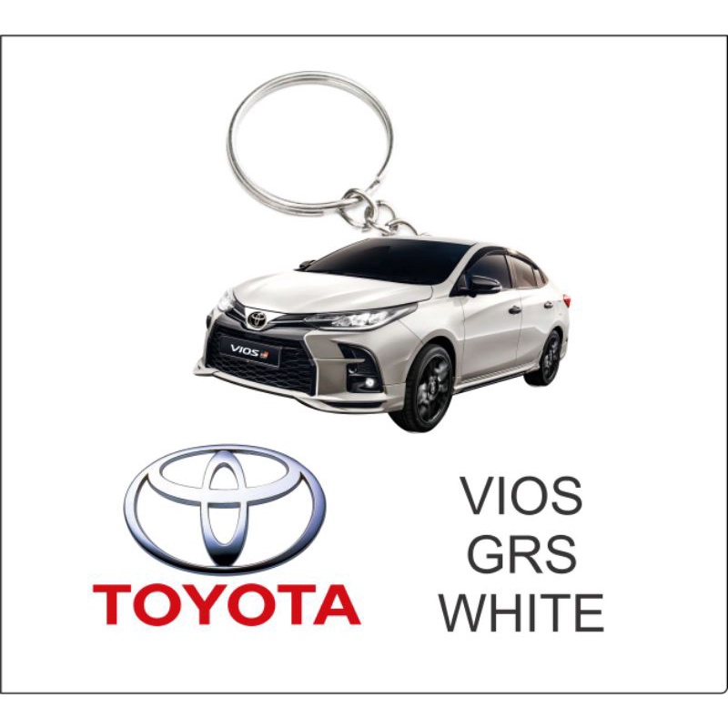 Toyota Vios GRS white racing 2d keychain | Shopee Malaysia