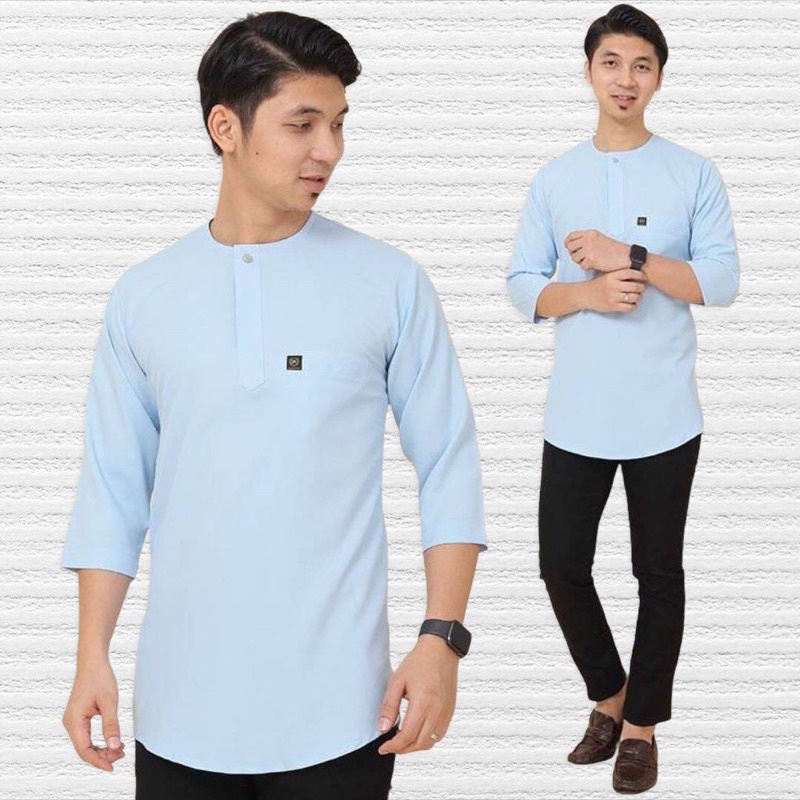 Kurta Adam . Kurta Teluk Belanga Lengan Tiga Suku . Kurta Moden Slimfit ...