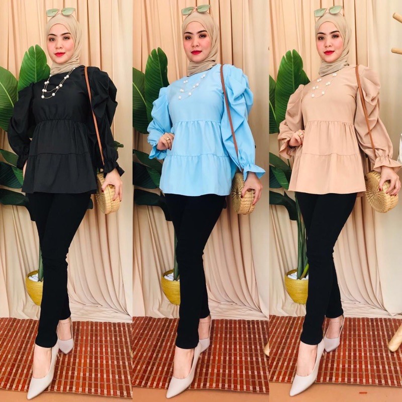 NEW BLOUSE ROPOL LAYER MUSLIMAH FASHION🔥🔥 | Shopee Malaysia