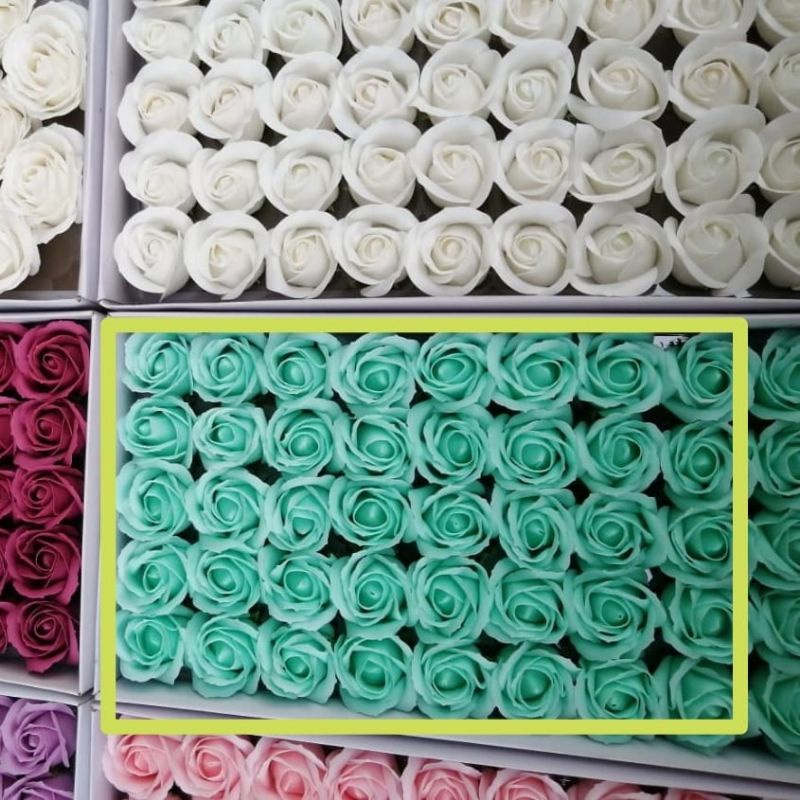 (50pcs) 3 Layer SOAP Rose for Bouquet DoorGifts DIY Bunga Sabun Kotak ...