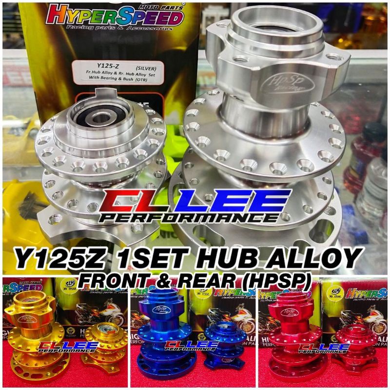Y125Z 1SET HUB ALLOY CNC HPSP FRONT & REAR WITH BEARING SILVER GOLD ...