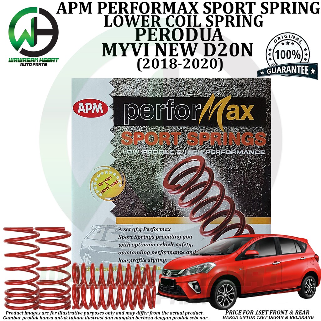 Perodua Myvi D20N Lower Coil Spring , Sport Spring Apm Performax ...