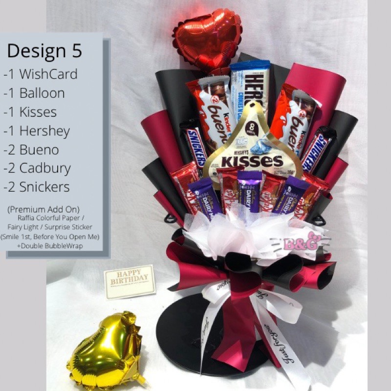 XL Chocolate Bar Bouquet Flower Bajet Coklat Bunga Hadiah Jadi Birthday ...