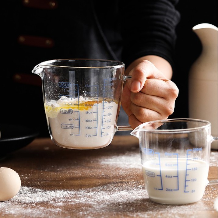 250ml/500ml Glass Measuring Cup Milk Jug Heat Resistant Glass Cup ...