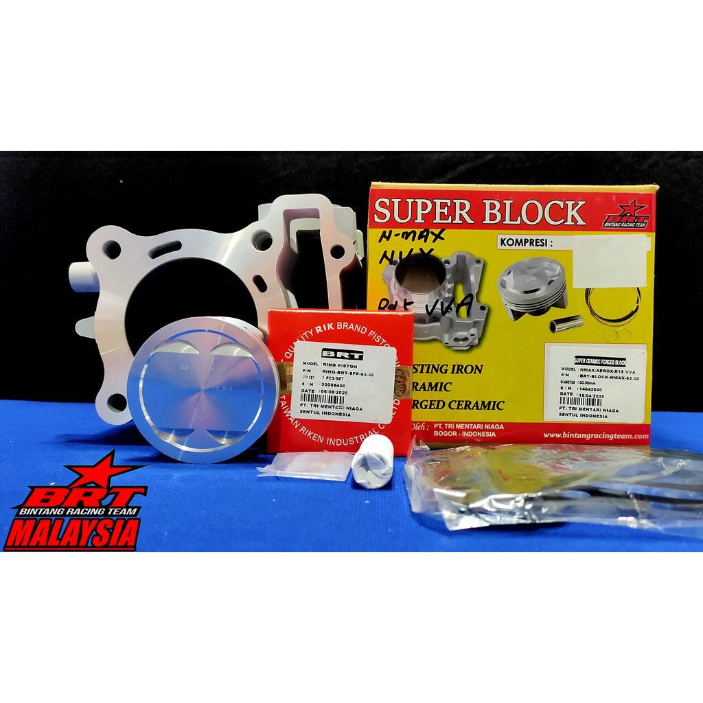 Y16 / NVX 155 / NMAX 155 / R15 v3 BRT CERAMIC BLOCK kit 63mm 65mm ...