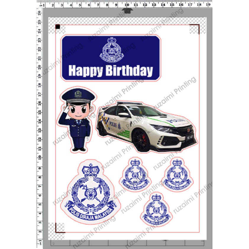 Polis Cake Topper 002 | Shopee Malaysia