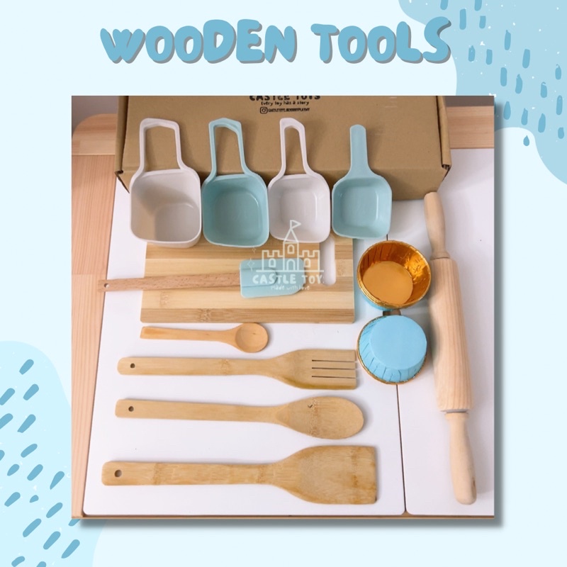 Ready Stock - Montessori Sensory Wooden Baking Cooking Tools Pretend ...