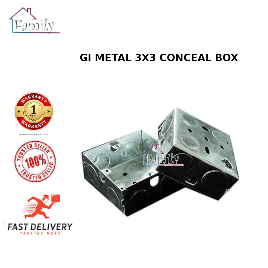 CONCEAL METAL BOX GI 3X3 | Shopee Malaysia
