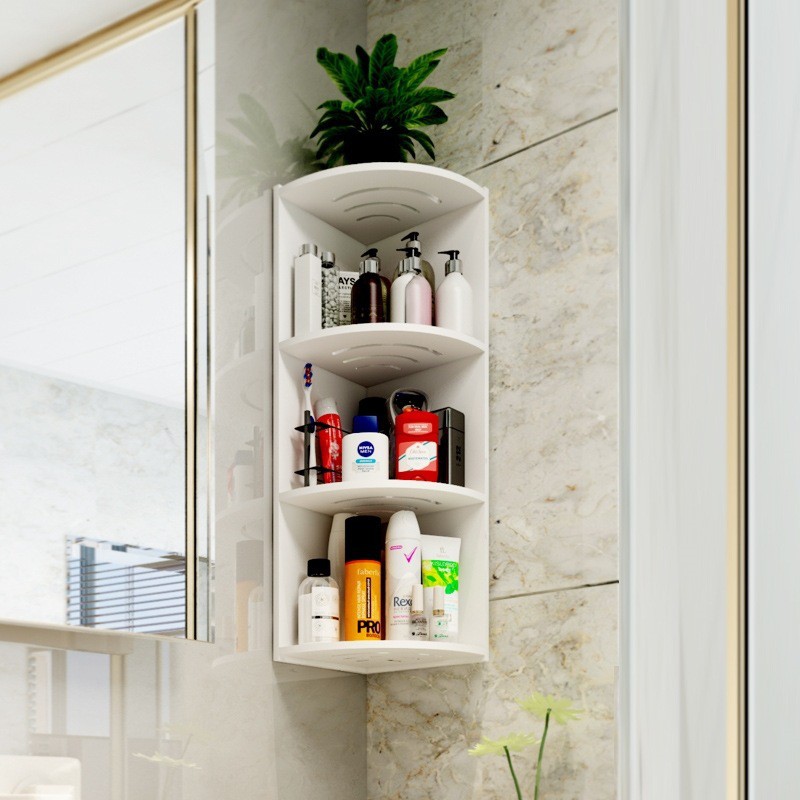 3 Tiers Aerospace WPC (Waterproof) Bathroom Kitchen Corner Shelves Rak ...