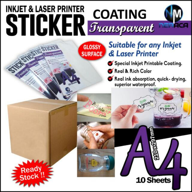Transperent Sticker Matt lamm Coated | Shopee Malaysia