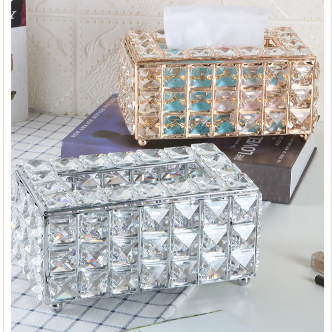 Europe Style Luxury Crystal Tissue Box Paper Towel Crystal Storage ...