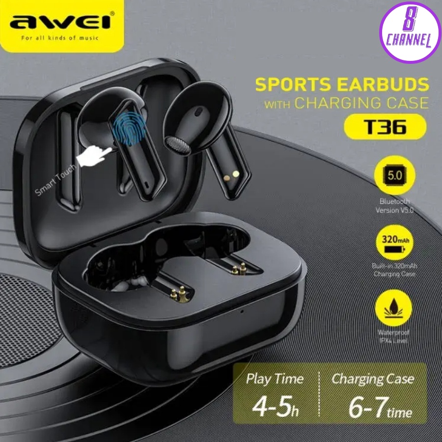Awei T36/T35 Mini Earbuds Heavy Bass TWS Sport Earbuds / Gaming ...