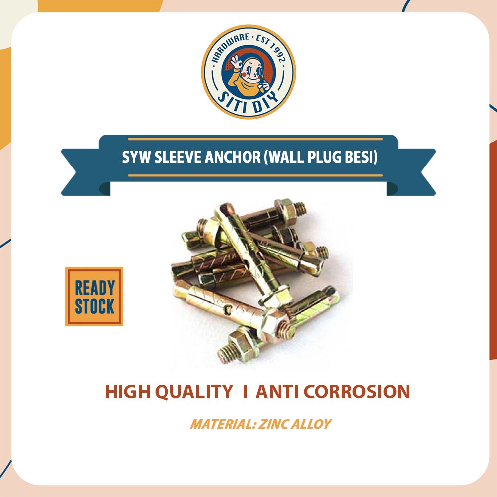 [SitiDIY] SYW Sleeve Anchor (Wall Plug Besi) | Sauh Lengan (Palam ...