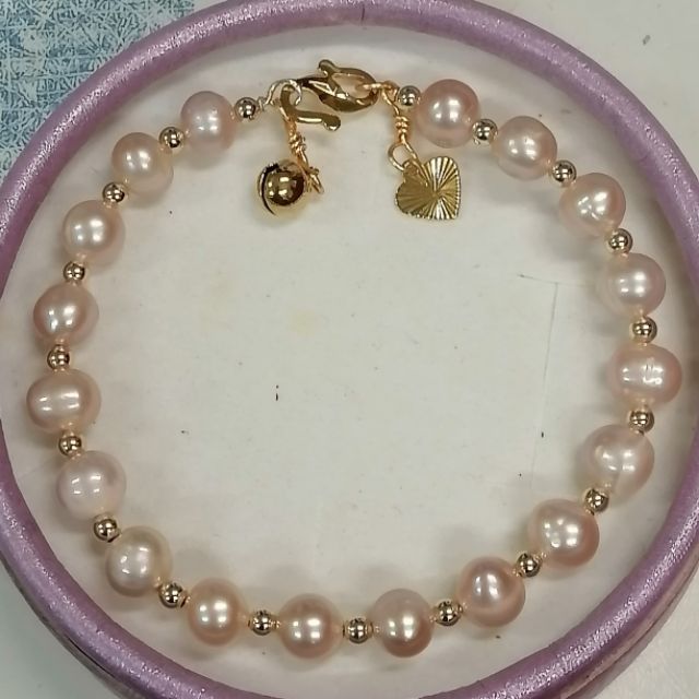 Gelang Tangan Mutiara Asli Mix Bebola Suasa Ikat Emas Suasa 14k Tulen ...