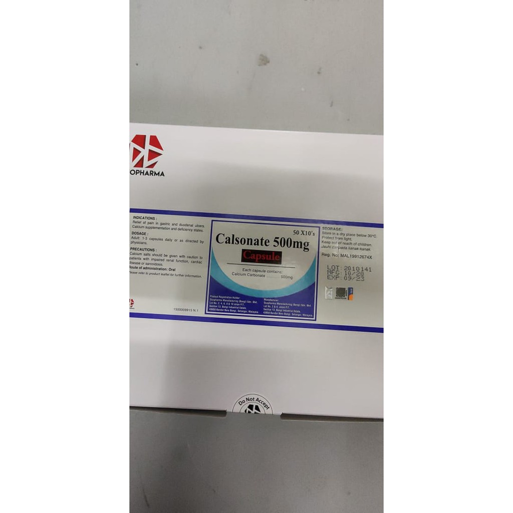 CALSONATE / CCM CALCIUM CARBONATE 500MG CAPS 500S | Shopee Malaysia