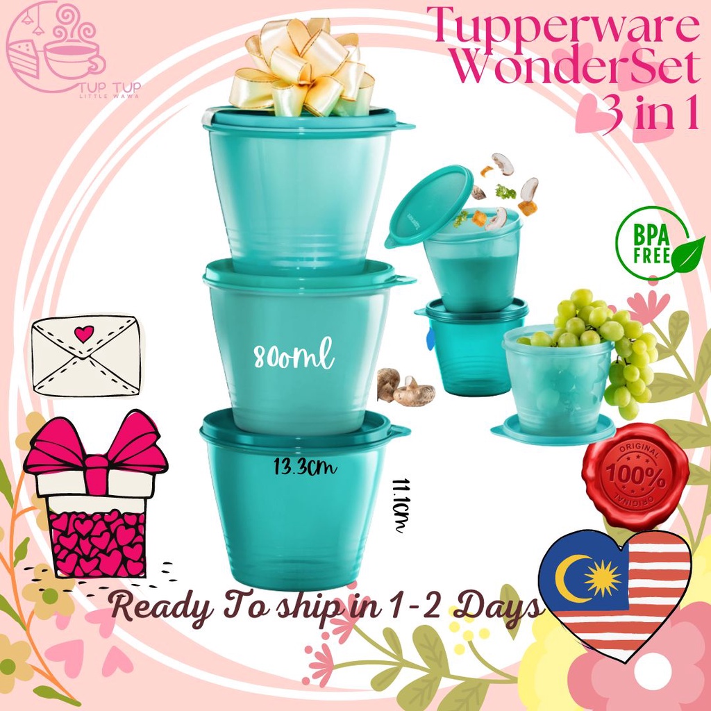 🎁 Hadiah Tupperware🎁Wish card 🎁Tupperware Big Wonders 3IN1 800ml ...