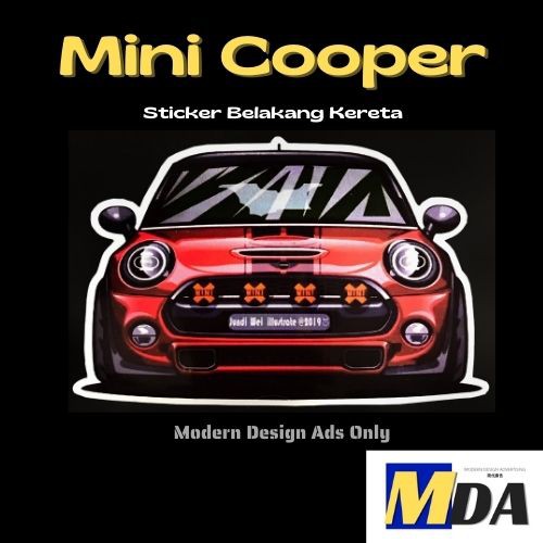 (MINI - COOPER) Sticker of Car Backside, Sticker Belakang MINI COOPER ...