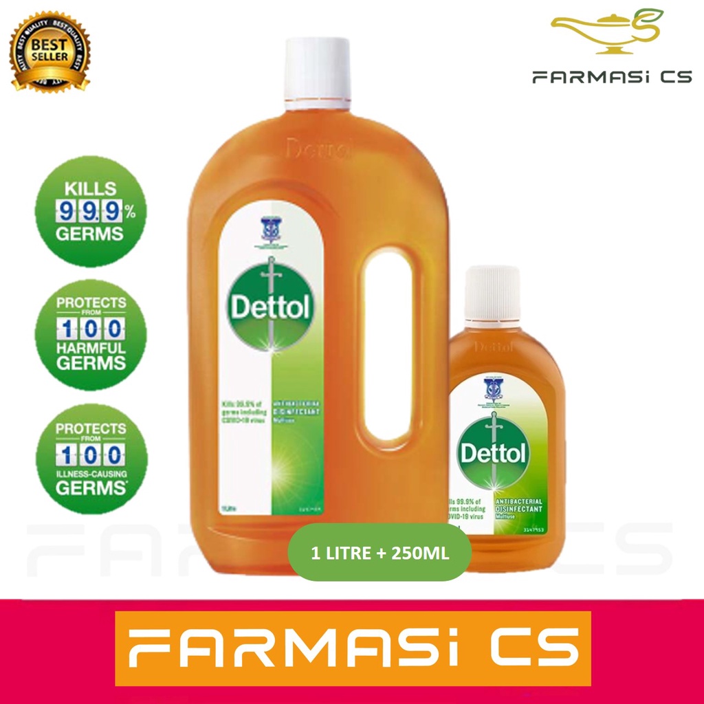 Dettol Antibacterial Disinfectant Liquid 1 Litre + 250ml EXP:05/2026 ...