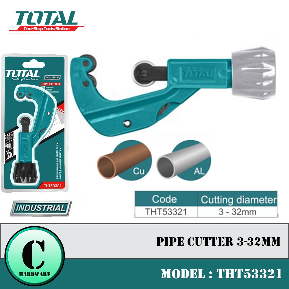 TOTAL Pipe Cutter 3-32mm (THT53321)(For Copper and Aluminium Pipe ...