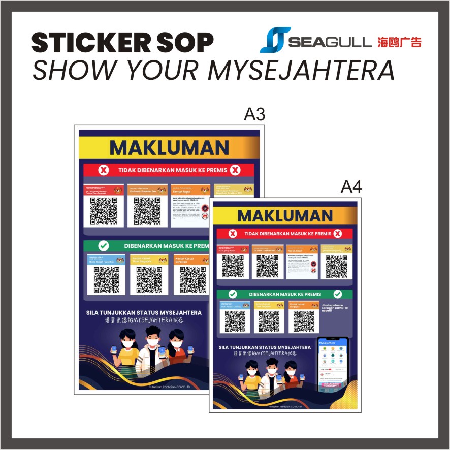 SOP Sticker Covid 19 Precaution Panduan Keep Social Distancing / Wear A ...