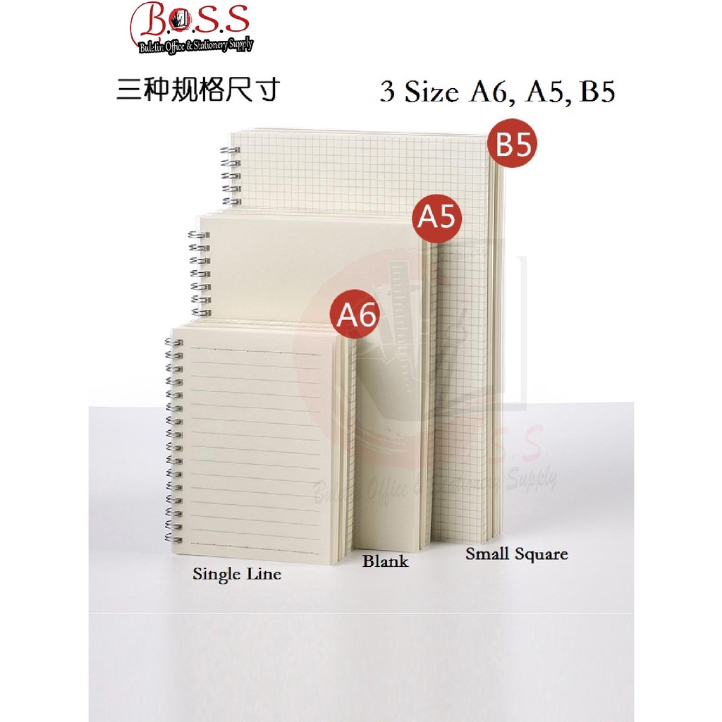 PP Plastic Cover Notebook A4, A6, A5, B5 3 type Small Square, Single ...