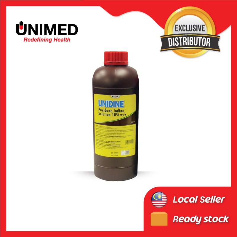 Unidine Povidone Iodine Solution 10% w/v 1000ml | Shopee Malaysia