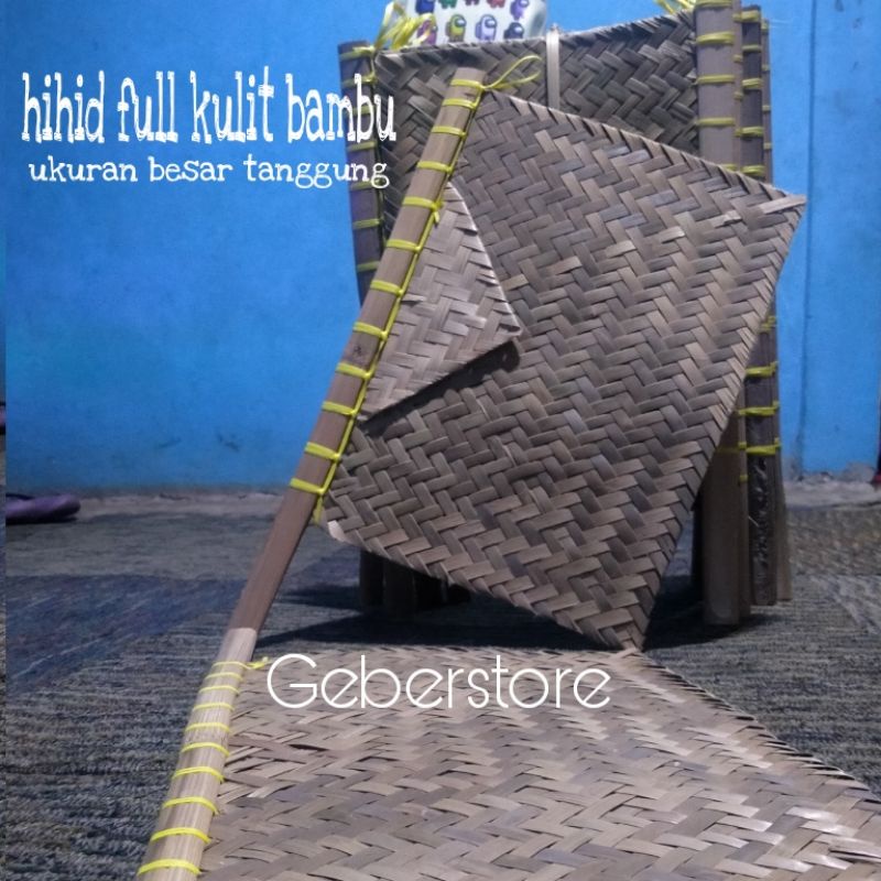 Genuine bamboo satay/hiid fan, full of bamboo leather, large size ...