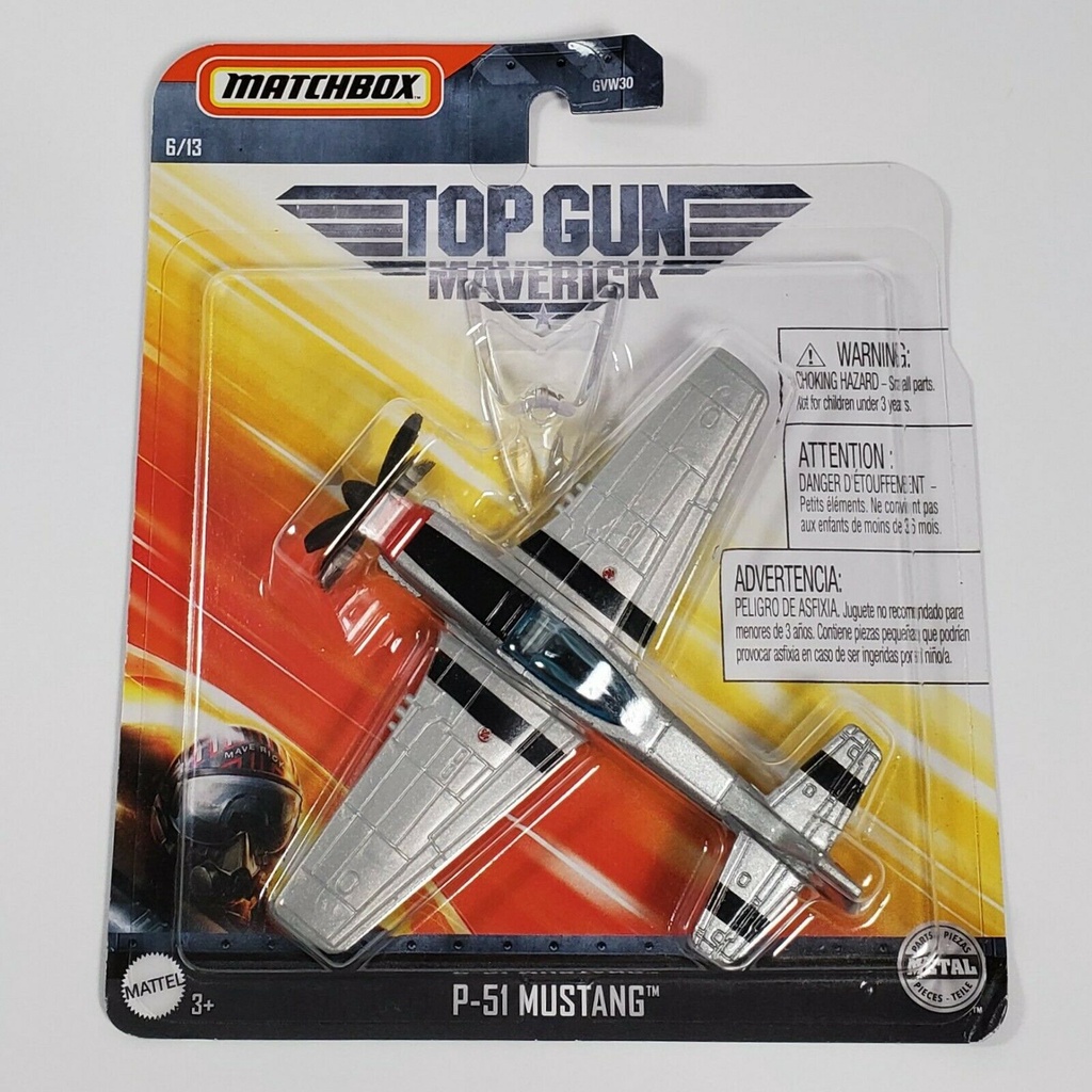 MATCHBOX TOP GUN MAVERICK P-51 MUSTANG PROP PLANE HERO SKY BUSTERS MOSC ...