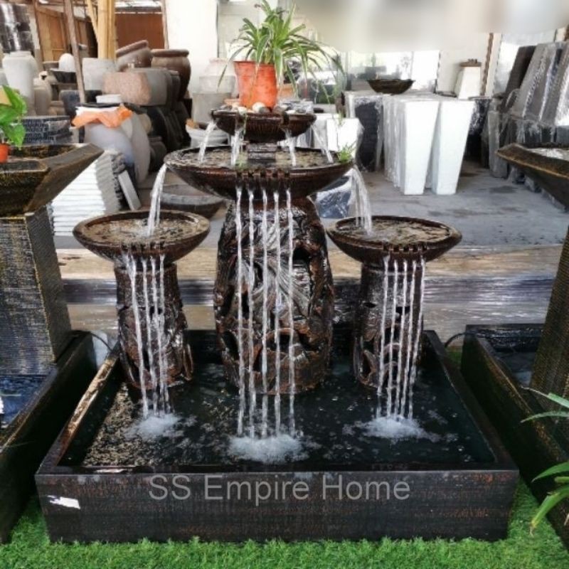 S43 Brown Feng Shui 4x3 / 4x4 Water Pond Fountain Kolam Air Sandstone ...