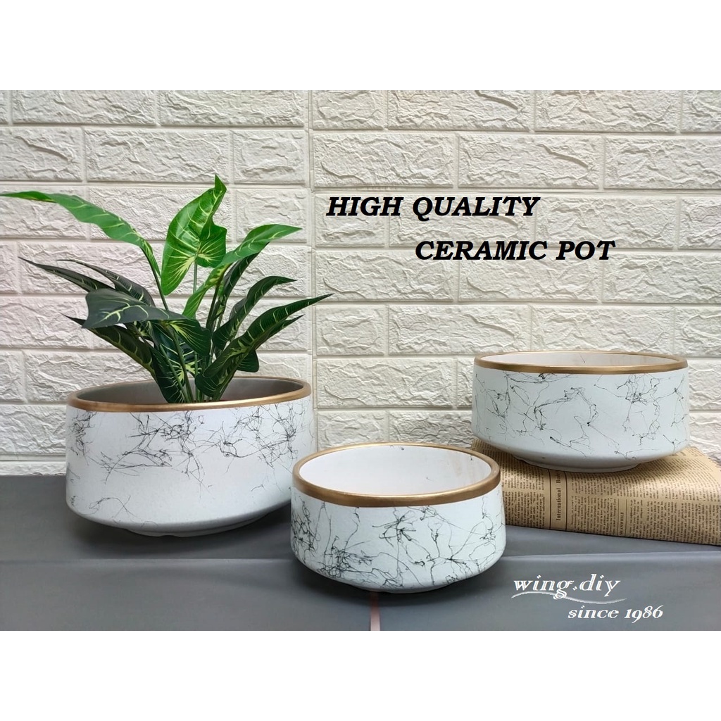 ARTIFICIAL HIGH QUALITY CERAMIC POT WITH HOLE (S SIZE) / KUALITI TINGGI ...