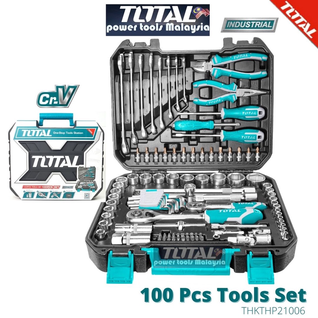TOTAL 100 Pcs Mechanic Tools / Tools Automotive Tools Set 机械手工具 ...