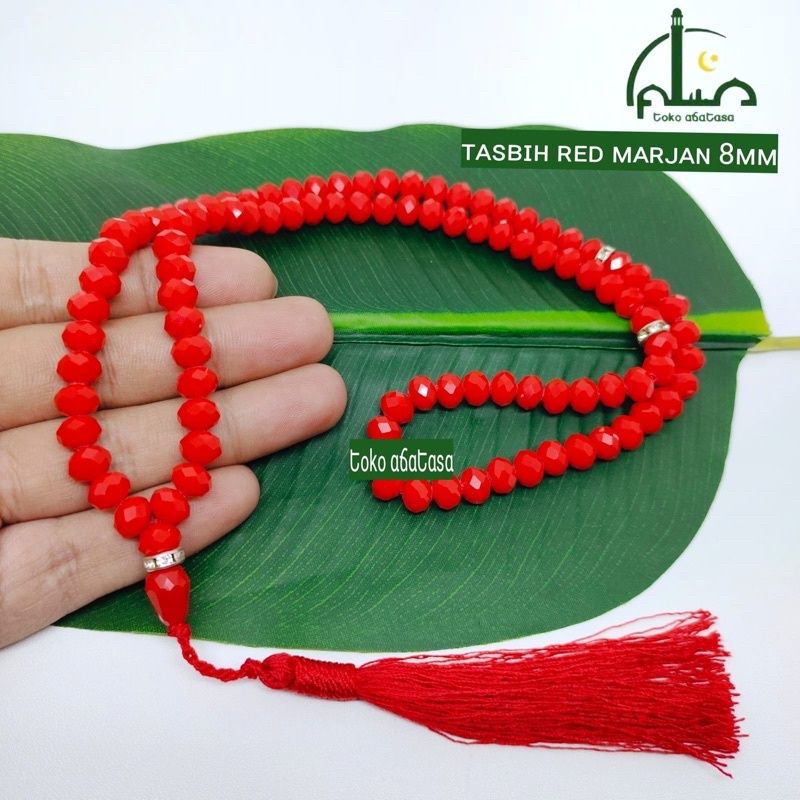 Original 99 GRAINS 8 MM RED MARJAN STONE NATURAL TASBIH | Shopee Malaysia