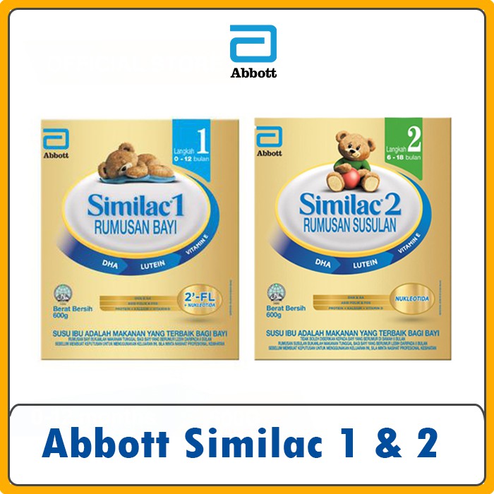 Abbott Similac BIB Step1 & 2 (600g) - 0-12M / 6-18m (Rumusan Bayi Step ...