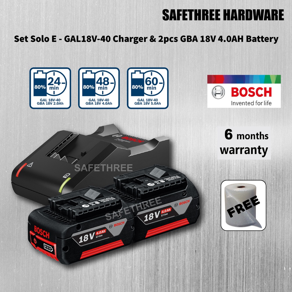 Bosch GBA18V 4.0Ah Li-Ion Battery Pack GAL18V-40 Quick Charger Starter Kit GBA 18V4.0Ah GAL 18V ...