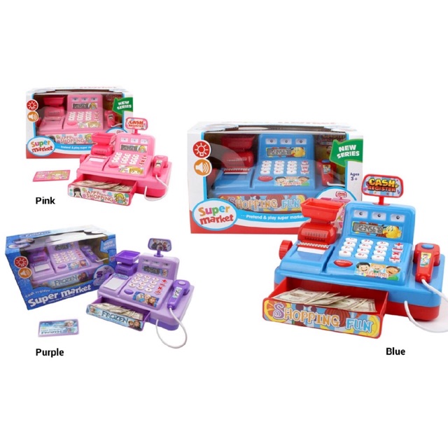 Cash Register Kids Toy Cashier Set Pretend Play Supermarket Cash ...