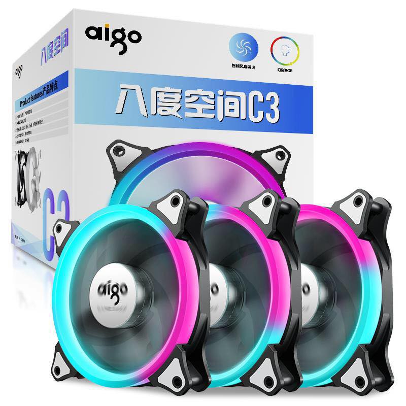Aigo C3 & Aigo C5 RGB fan with Aurora effect | Shopee Malaysia