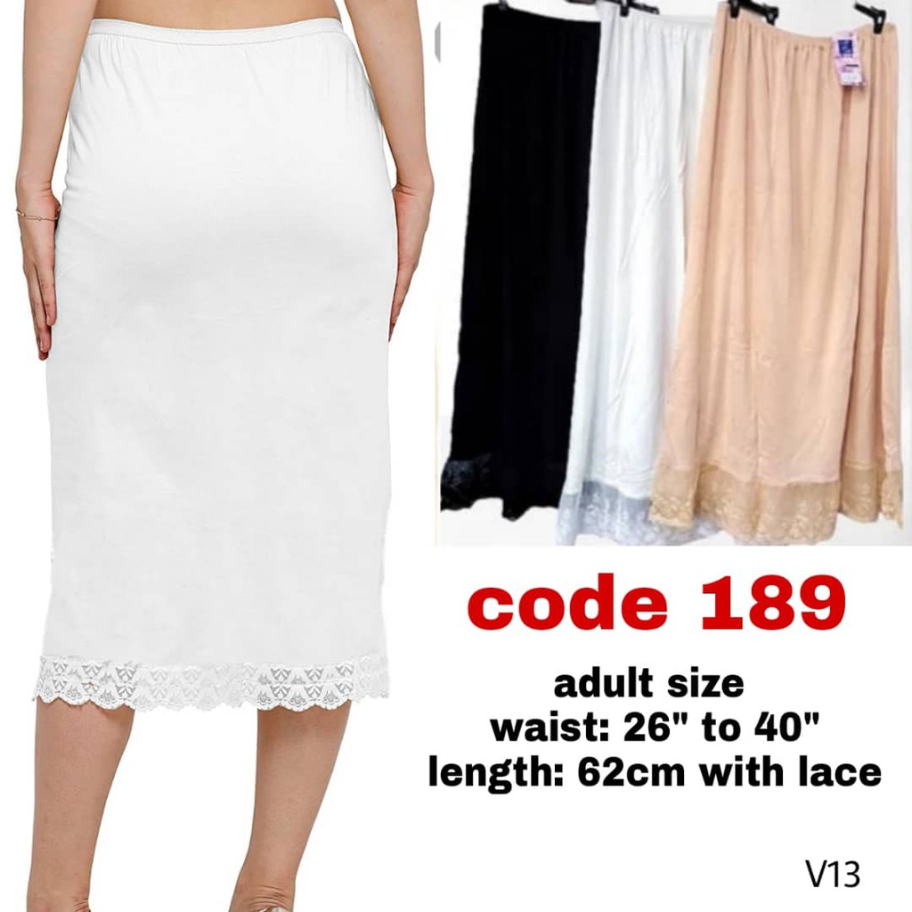 (S-3XL)Kain Dalam Short Petticoat Cotton Women Inner Skirt With Lace ...