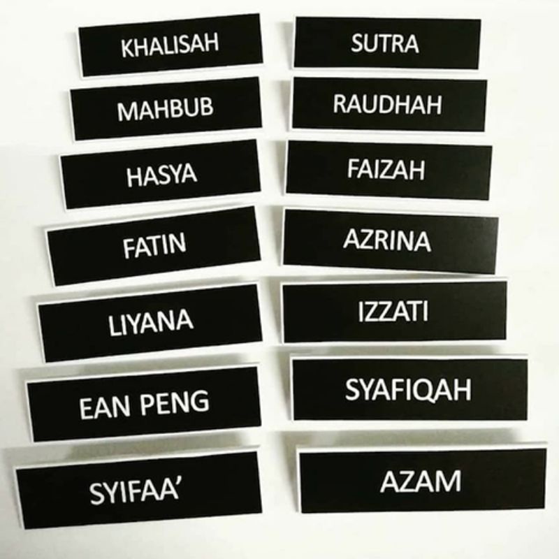 CUSTOM NAME TAG G2 (HITAM PUTIH) | Shopee Malaysia