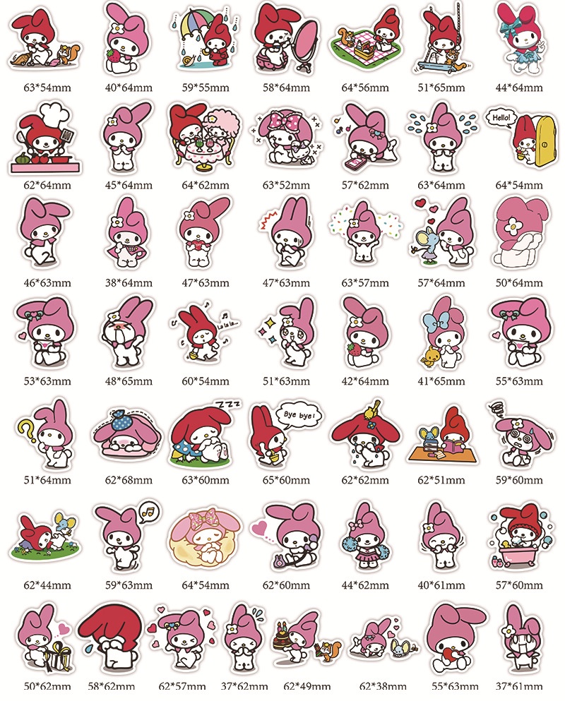 Cute Cartoon Sanrio Characters Die Cut Deco Stickers Pack DIY ...
