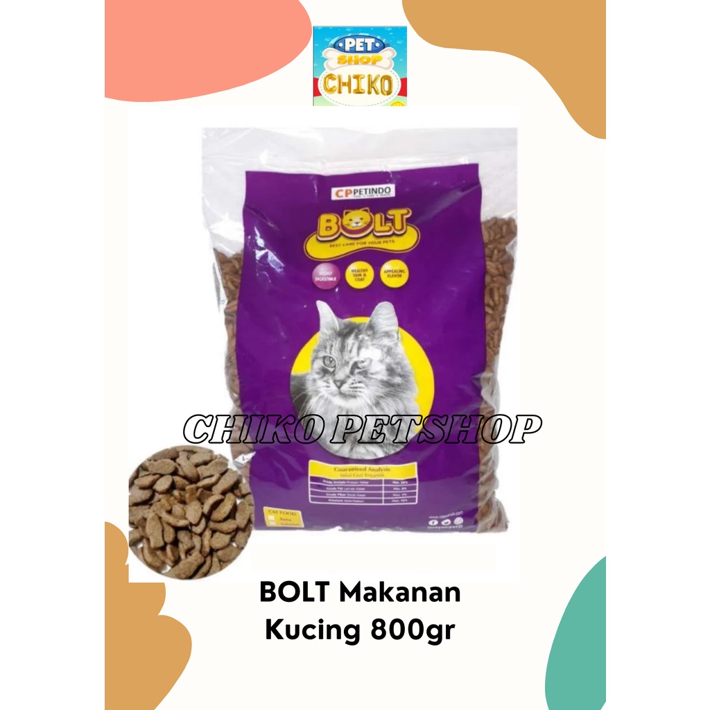 BOLT Adult Cat Food Fish Kibble Cat Food/Box/Round Packaging 800g ...