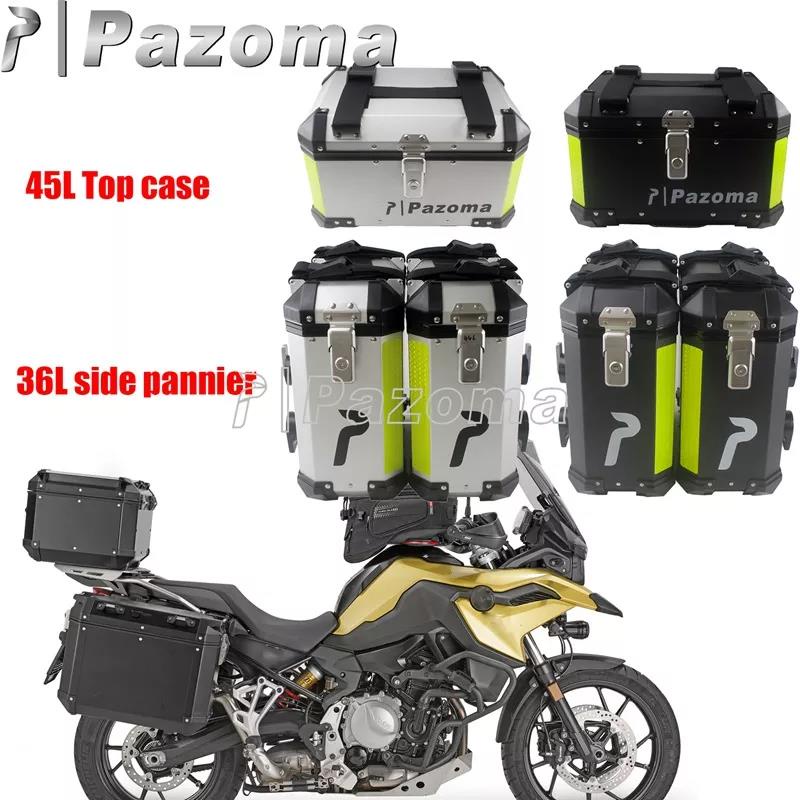 Universal Motorcycle 3 Boxes 45L 32L Aluminum Side Pannier Case Top ...