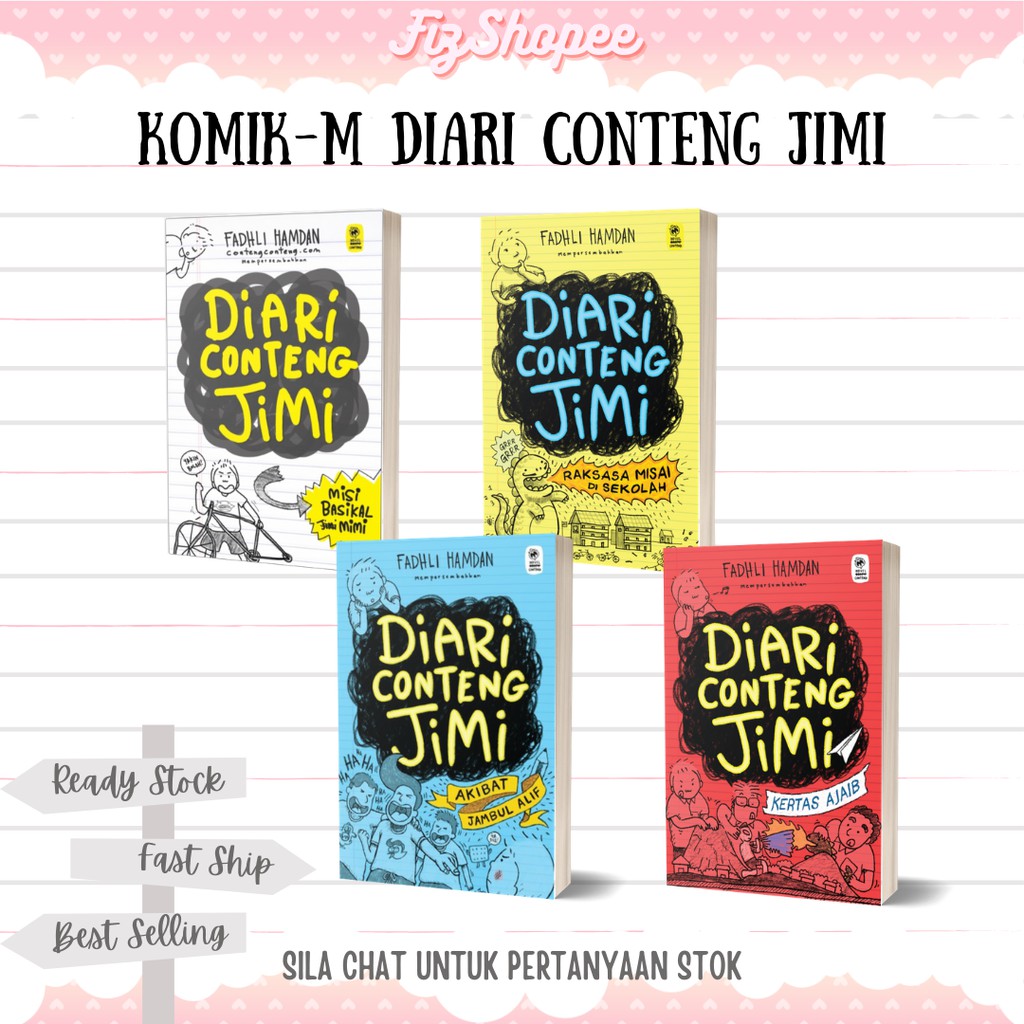BUKU DIARI CONTENG JIMI Misi Basikal Jimi Raksasa Misai di Sekolah ...