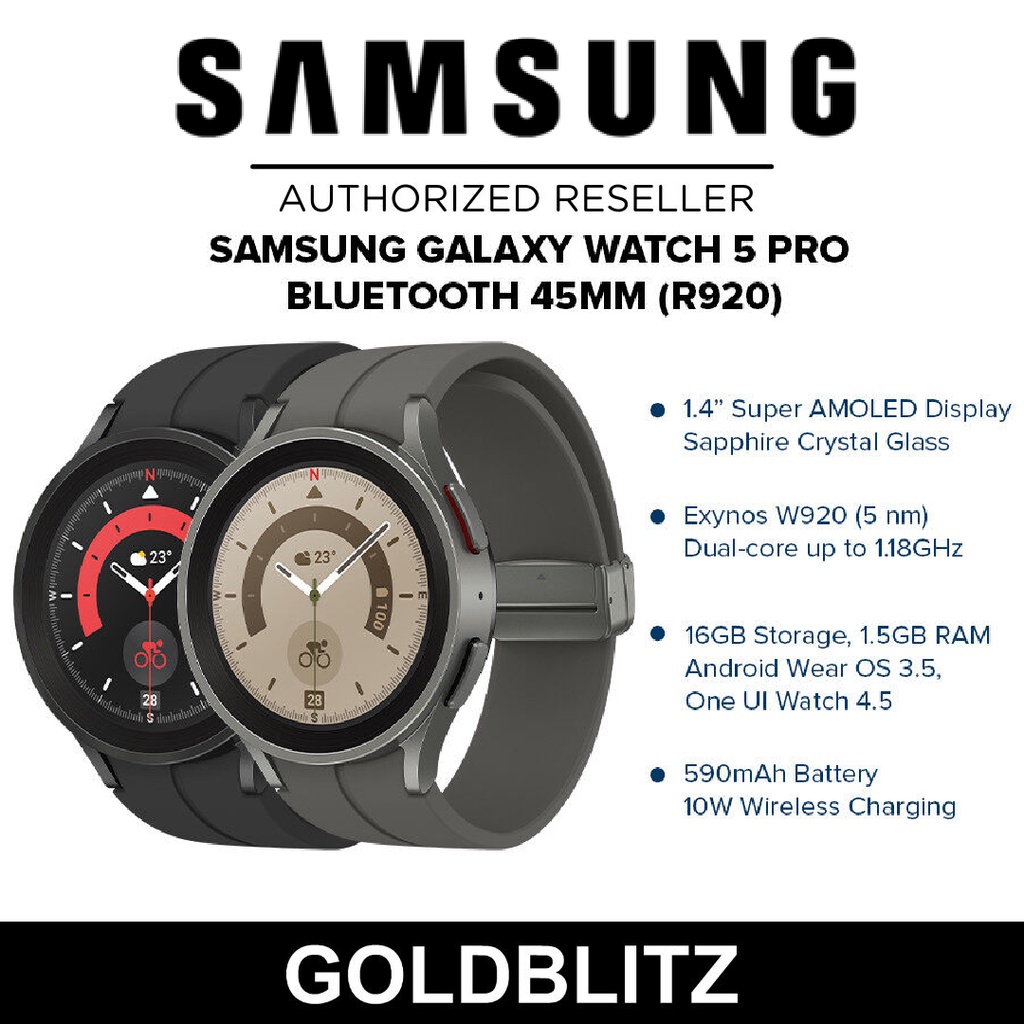 Samsung Galaxy Watch5 Pro 45mm (R920) Bluetooth (Titanium/ Black ...